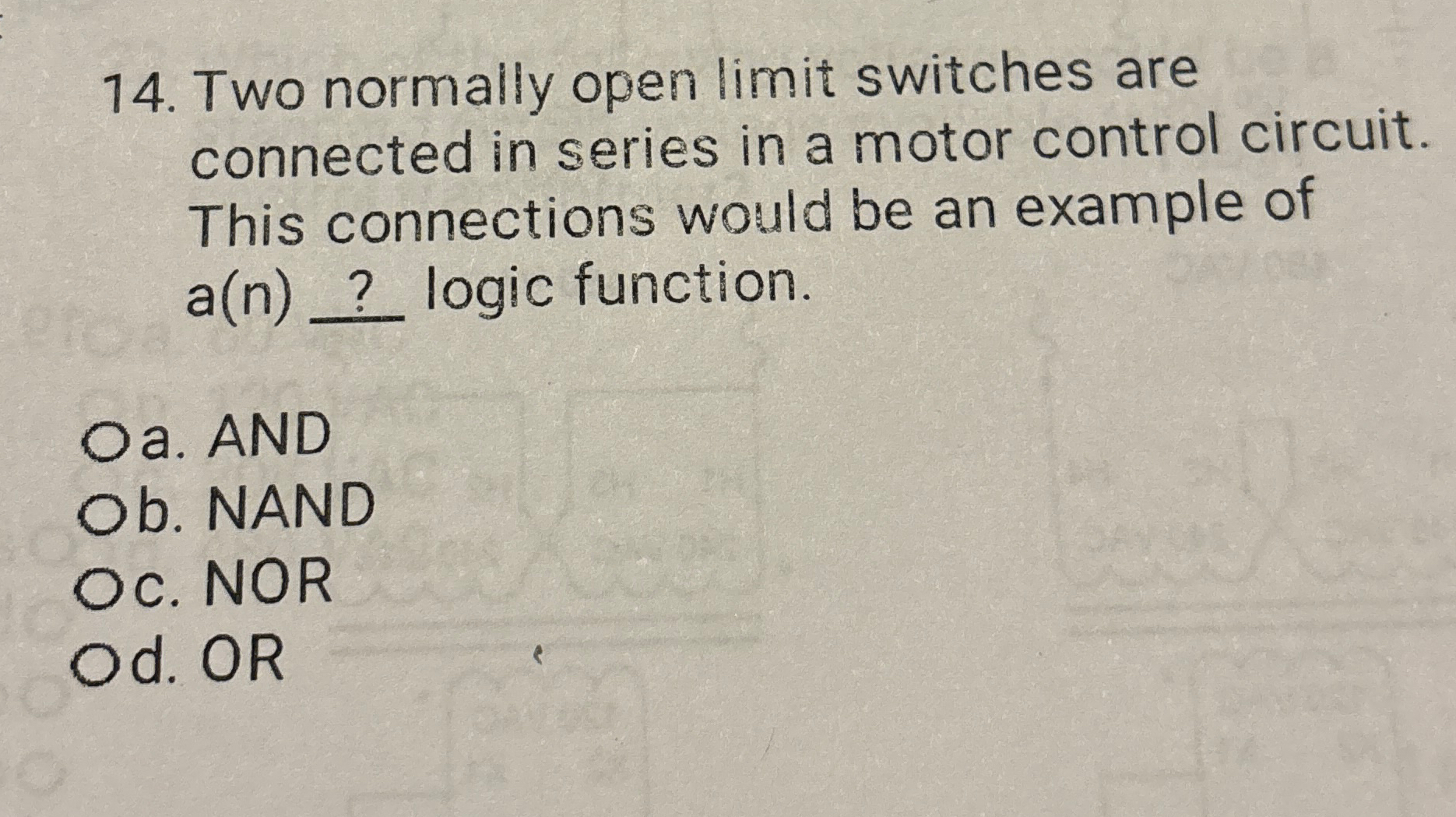 Solved Two normally open limit switches are connected in | Chegg.com