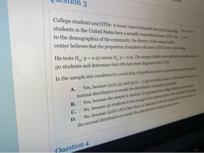 Solved on 3 College students and STDs: A recent report | Chegg.com