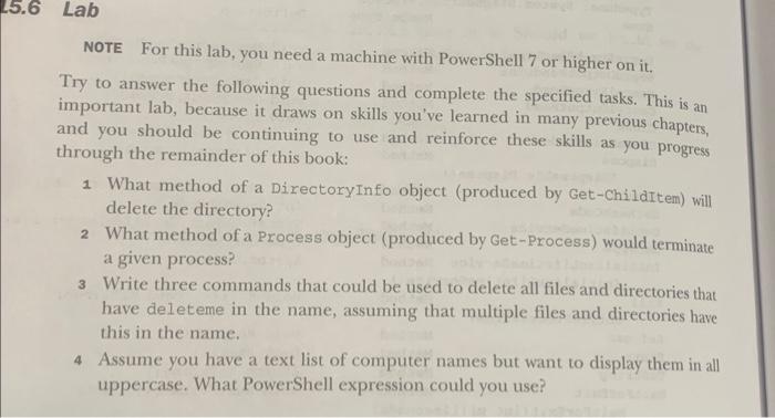 Solved NOTE For this lab, you need a machine with PowerShell | Chegg.com