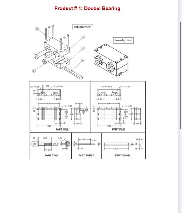 Solved Product # 1: Doubel Bearing Exploded view HUN | Chegg.com