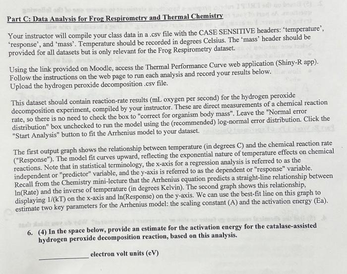 Solved Part C: Data Analysis for Frog Respirometry and | Chegg.com