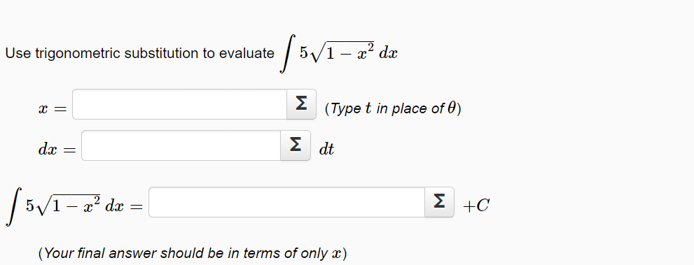 Solved Use trigonometric substitution to evaluate | Chegg.com