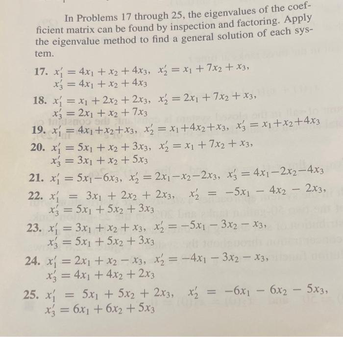Solved In Problems 17 through 25, the eigenvalues of the | Chegg.com