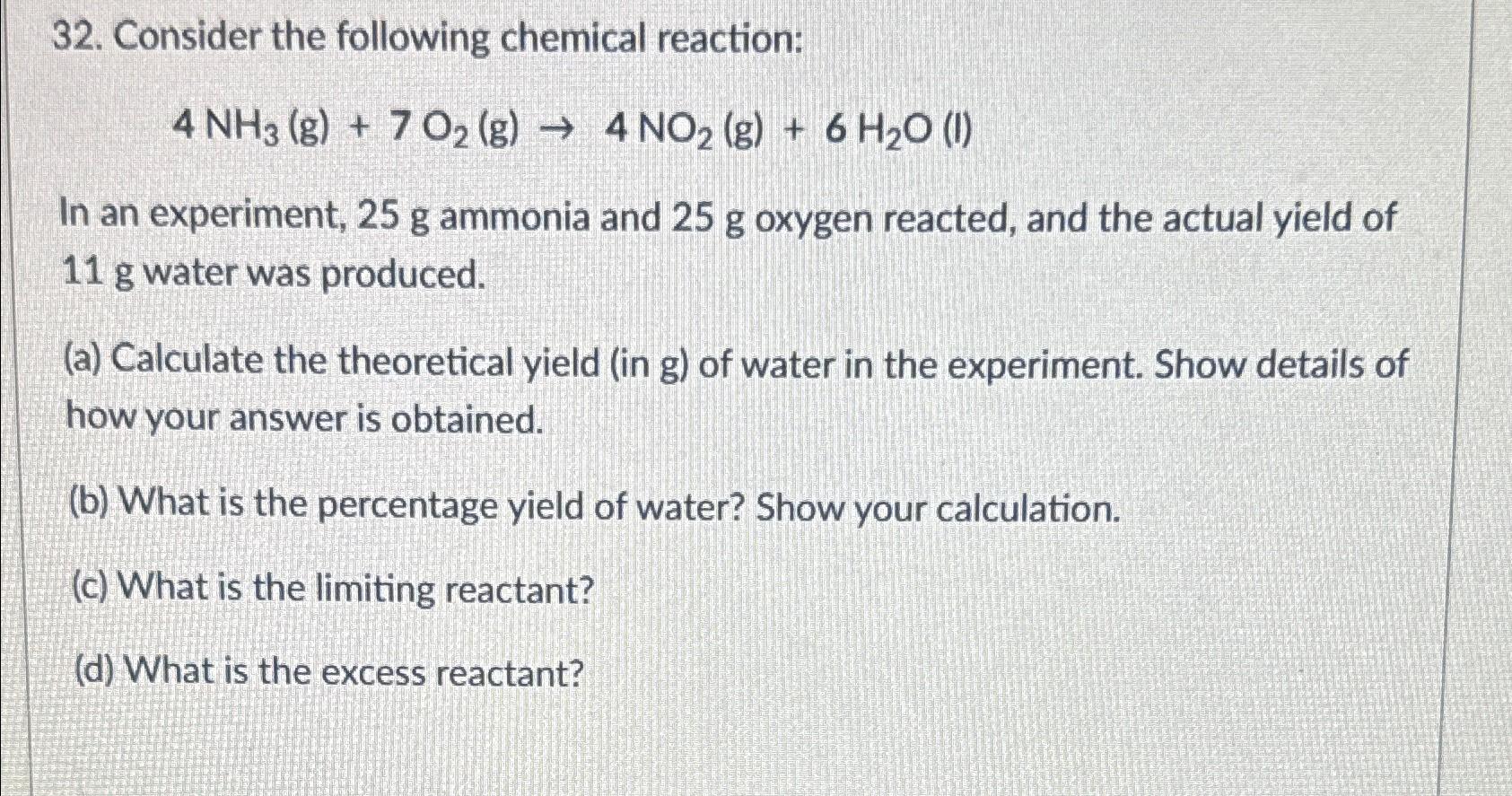 Solved Consider the following chemical | Chegg.com