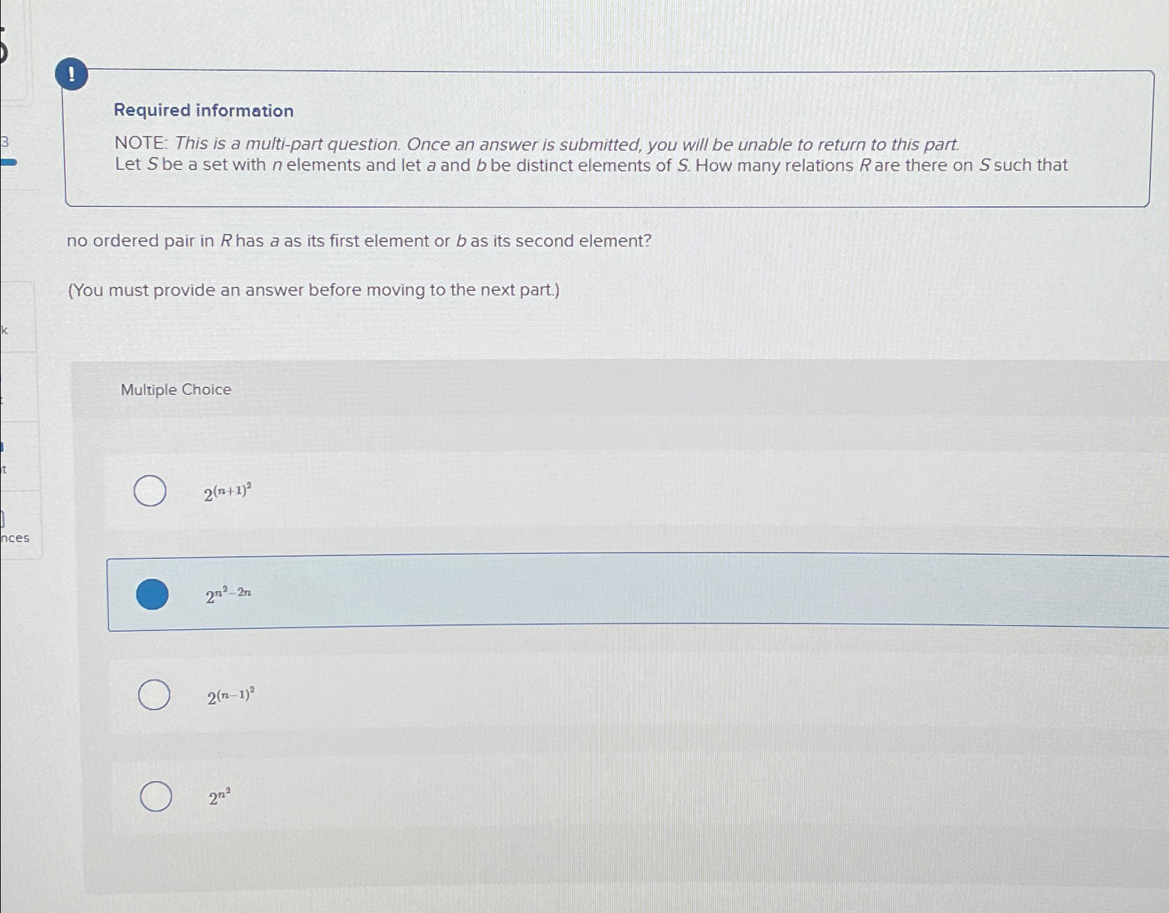 Solved !Required informationNOTE: This is a multi-part | Chegg.com