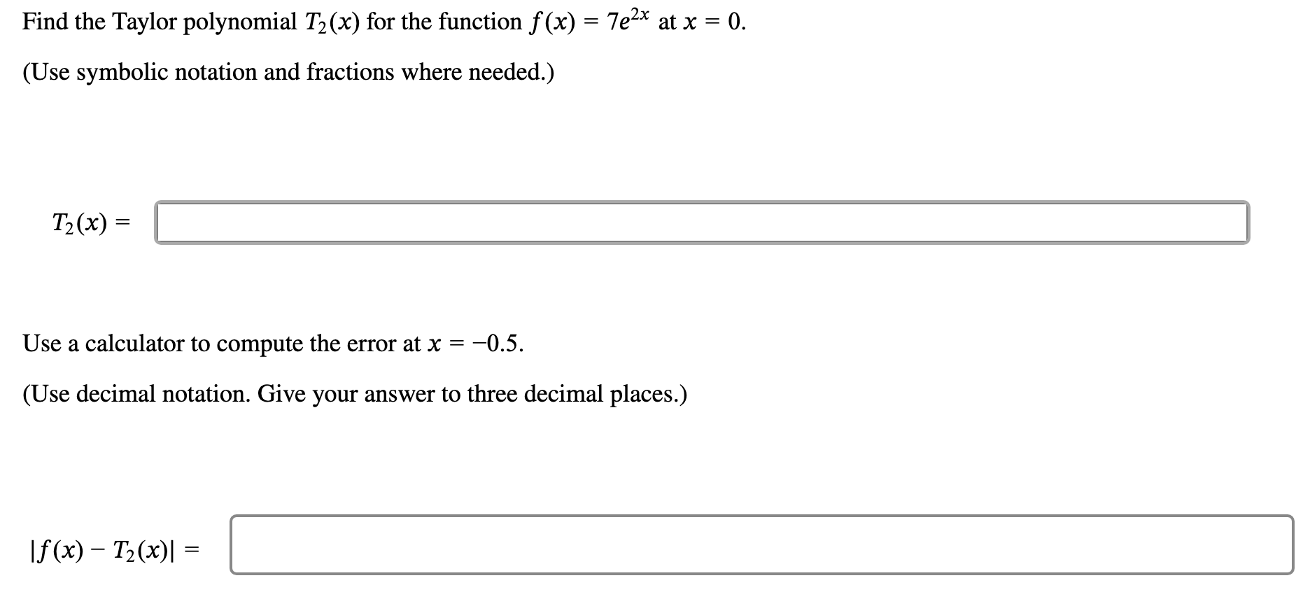 Solved Use a calculator to compute the error at x=-0.5.(Use | Chegg.com