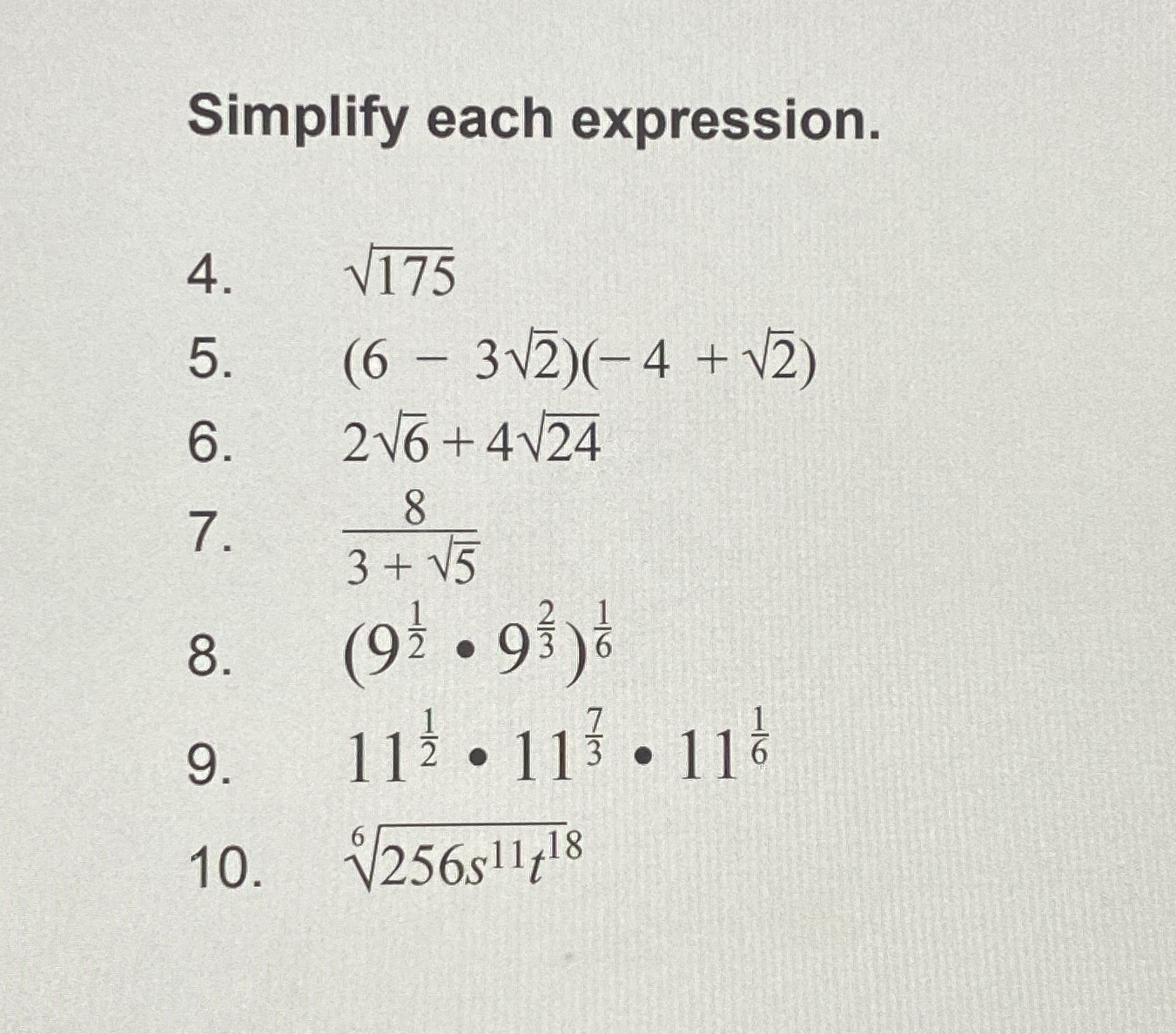 Solved Simplify each | Chegg.com