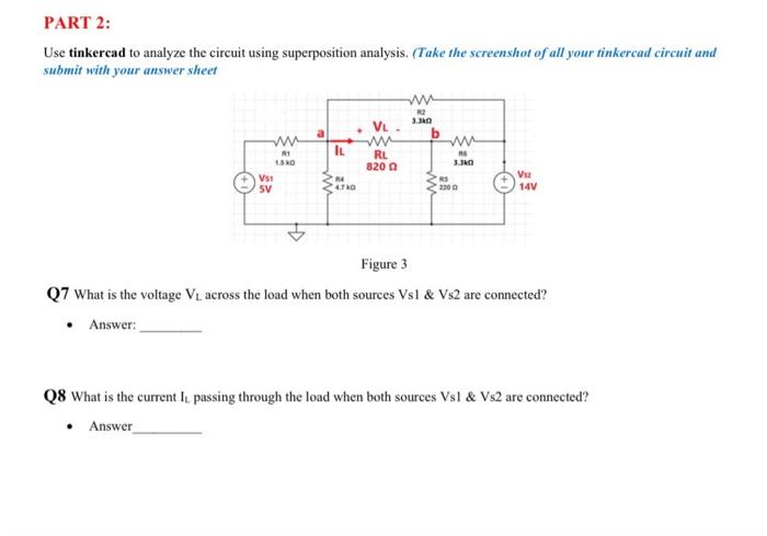 Solved PART 2: Use tinkercad to analyze the circuit using | Chegg.com