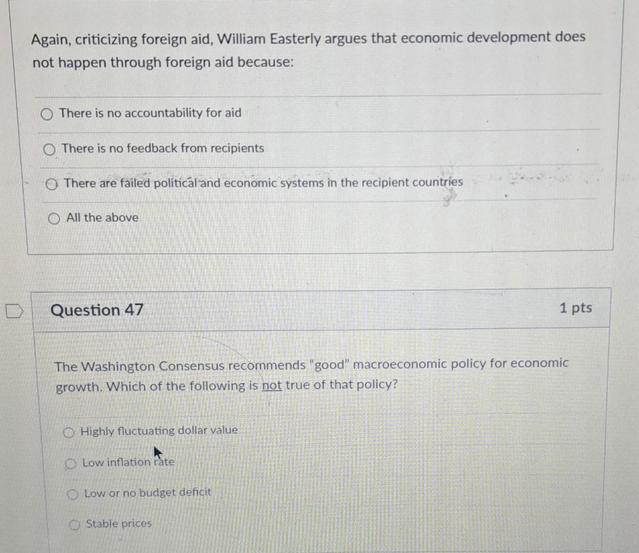 Solved Again, criticizing foreign aid, William Easterly | Chegg.com