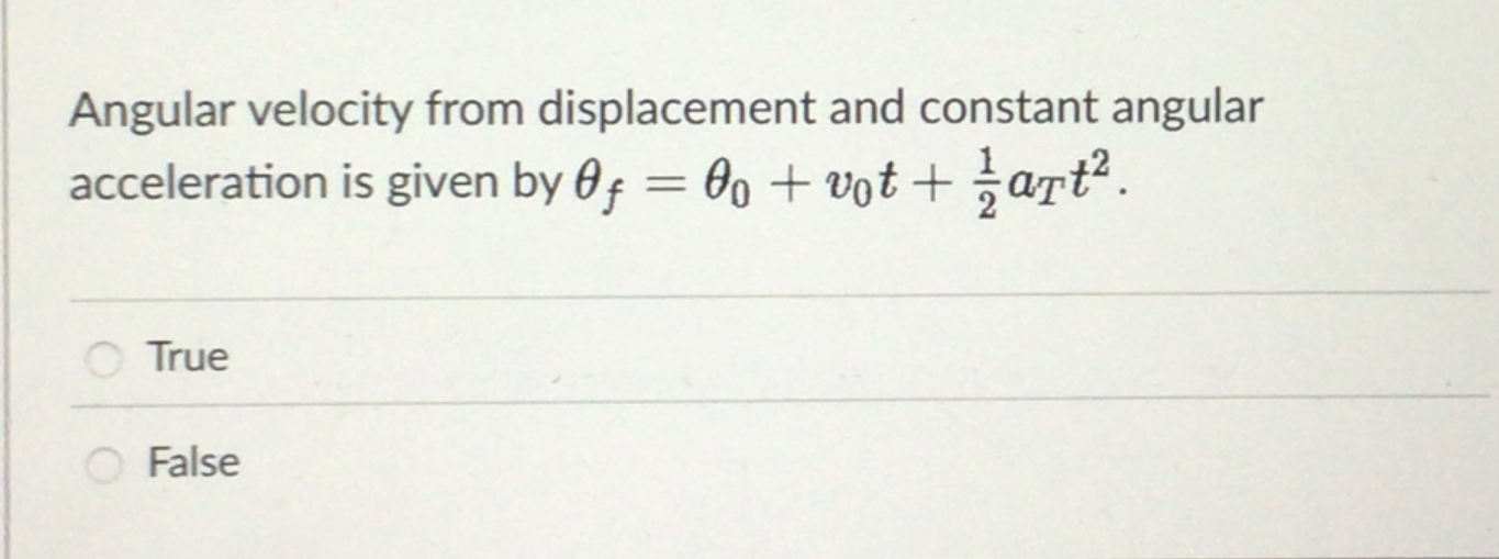 Solved Angular velocity from displacement and constant | Chegg.com