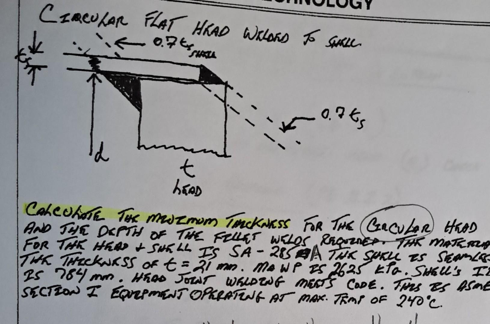 Solved using the asme can you tell me where ts = 21mm comes | Chegg.com