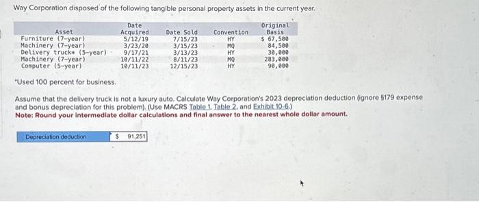 Solved TABLE 2c MACRS Mid-Quarter Convention: For | Chegg.com