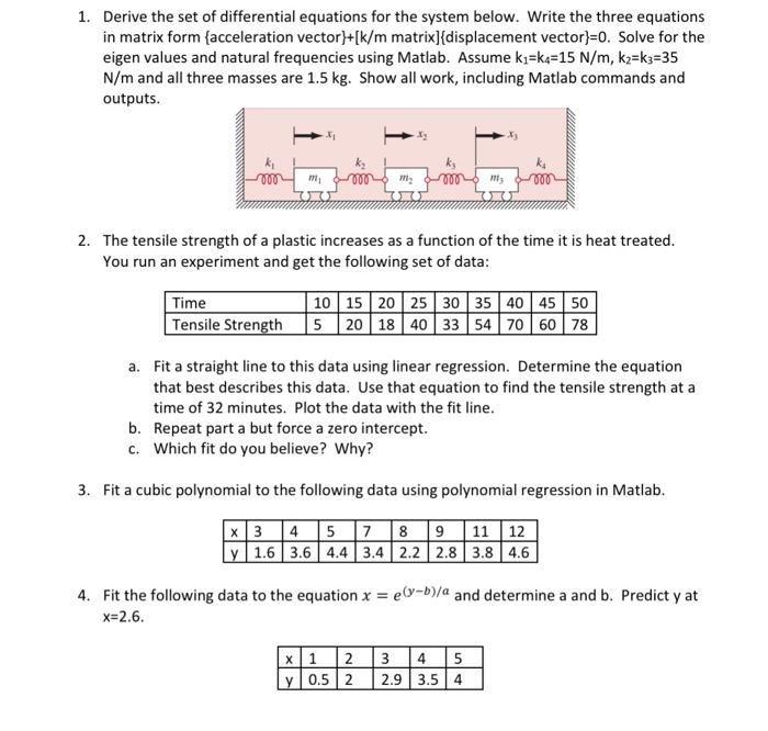 Solved 1. Derive the set of differential equations for the | Chegg.com