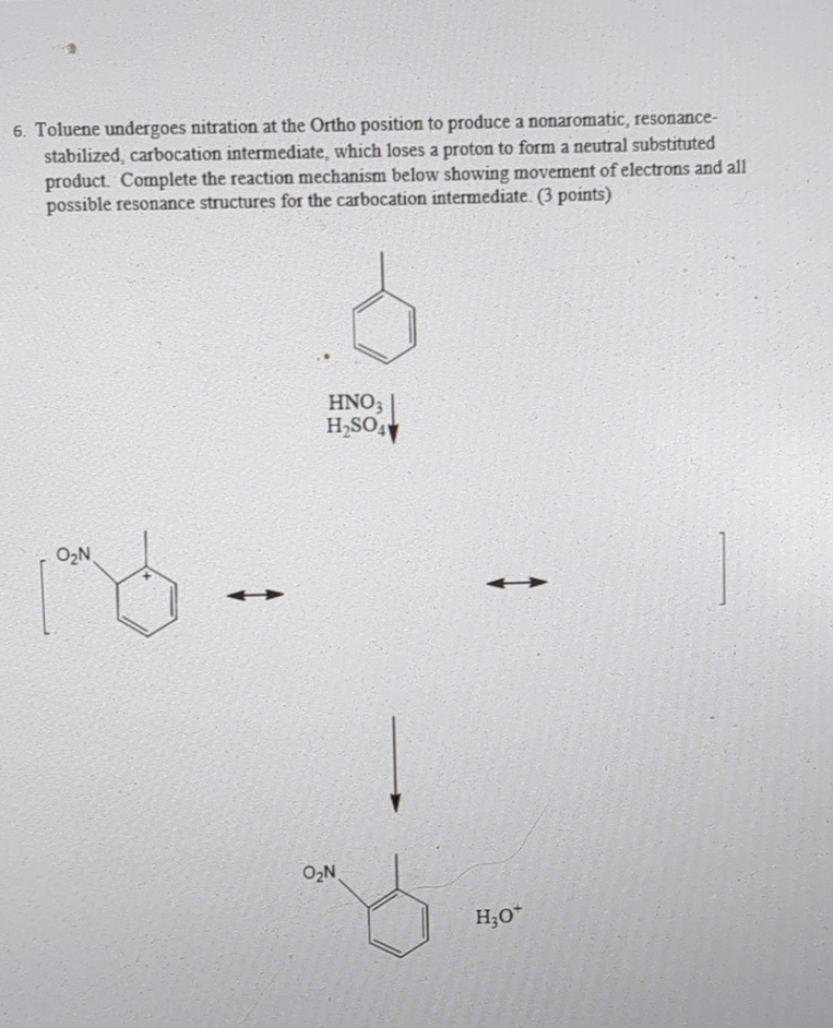 Solved Tolvene undergoes nitration at the Ortho position to | Chegg.com