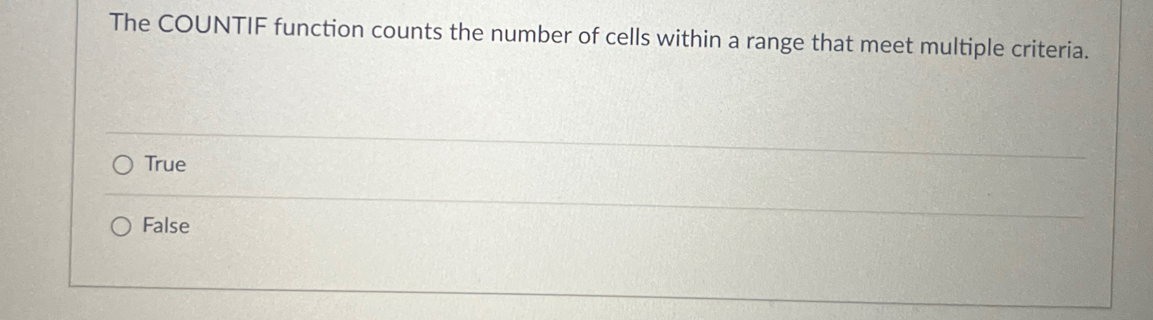 Solved The COUNTIF function counts the number of cells | Chegg.com