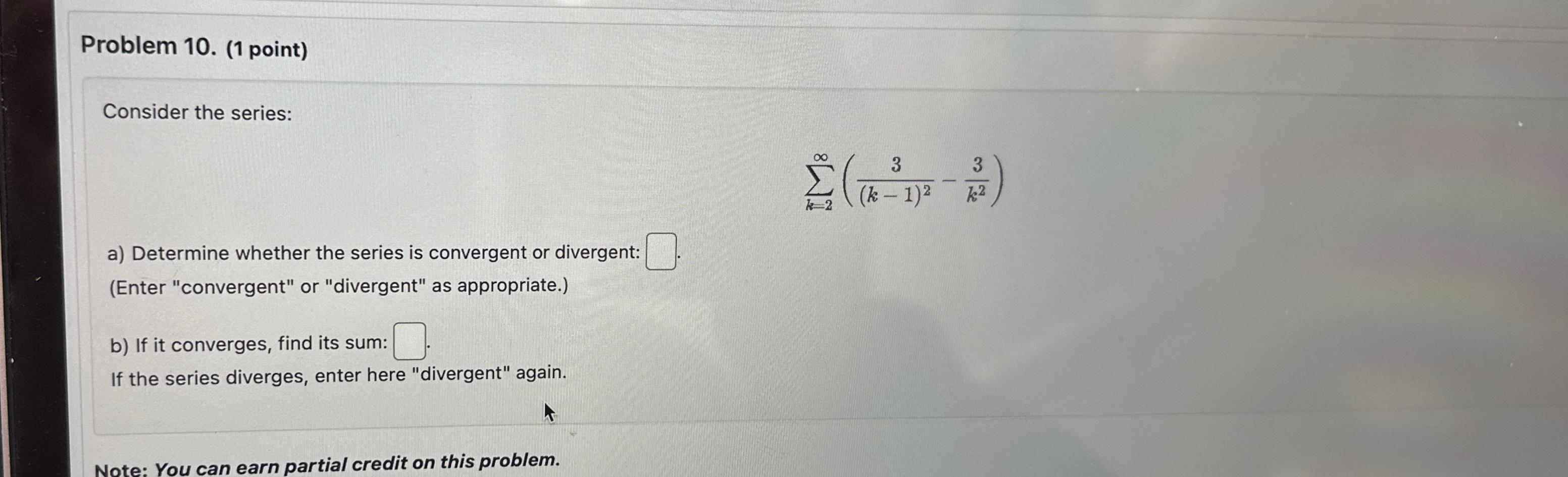 Solved Problem 10. (1 ﻿point)Consider the | Chegg.com