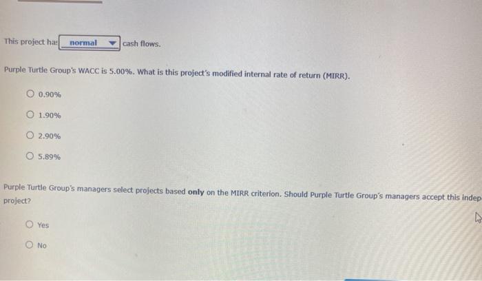 Solved 8. Cash flow patterns and the modified rate of return | Chegg.com