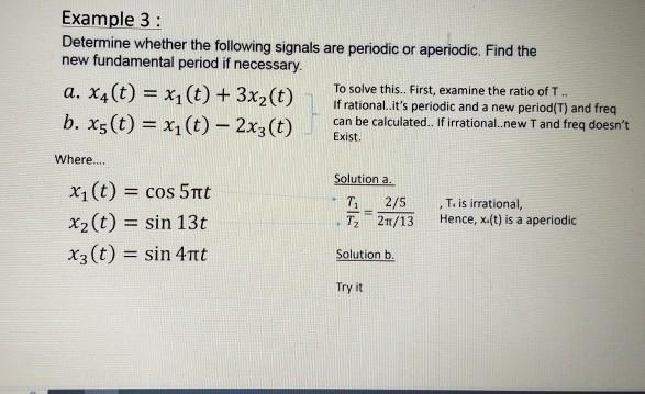 Solved Example 3 ﻿:Determine whether the following signals | Chegg.com