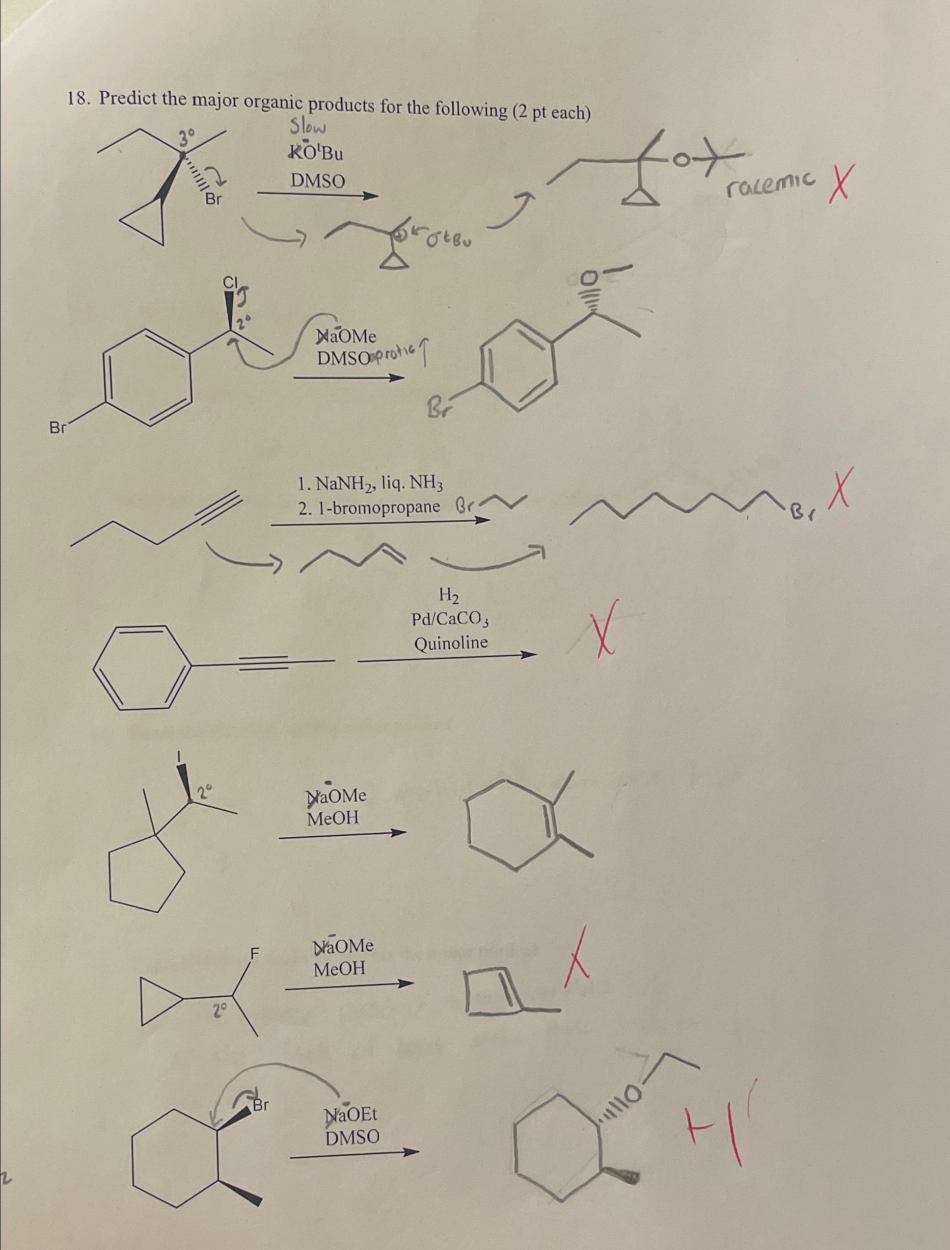 Solved Predict the major organic products for the following | Chegg.com