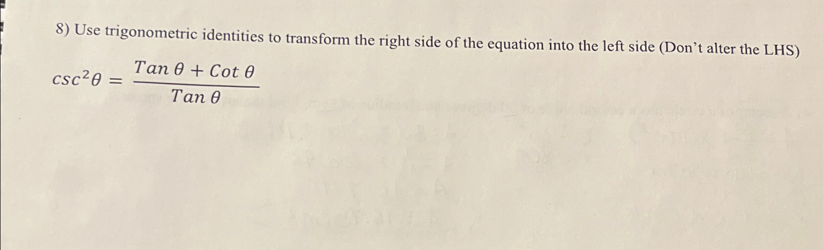 Solved Use trigonometric identities to transform the right | Chegg.com