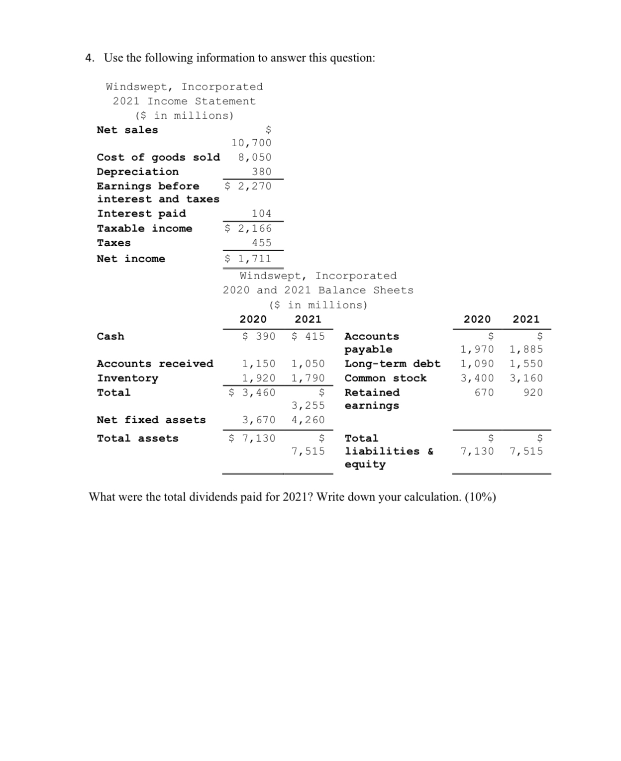 Solved Use the following information to answer this | Chegg.com