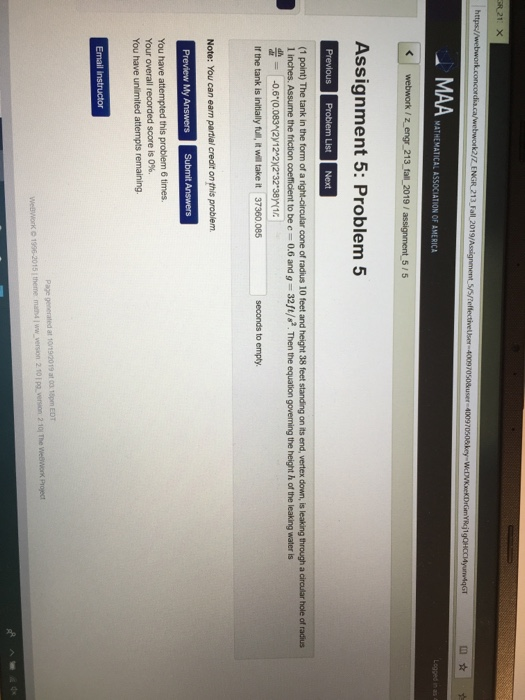 Solved SR 21 X https//webwork.concordia.ca/webwork2/Z ENGR | Chegg.com