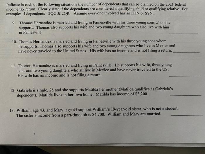 Solved Indicate in each of the following situations the | Chegg.com