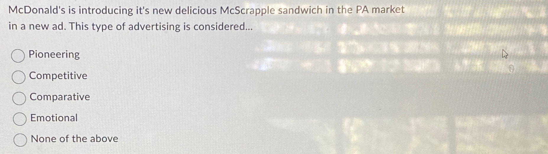 Solved McDonald's is introducing it's new delicious | Chegg.com