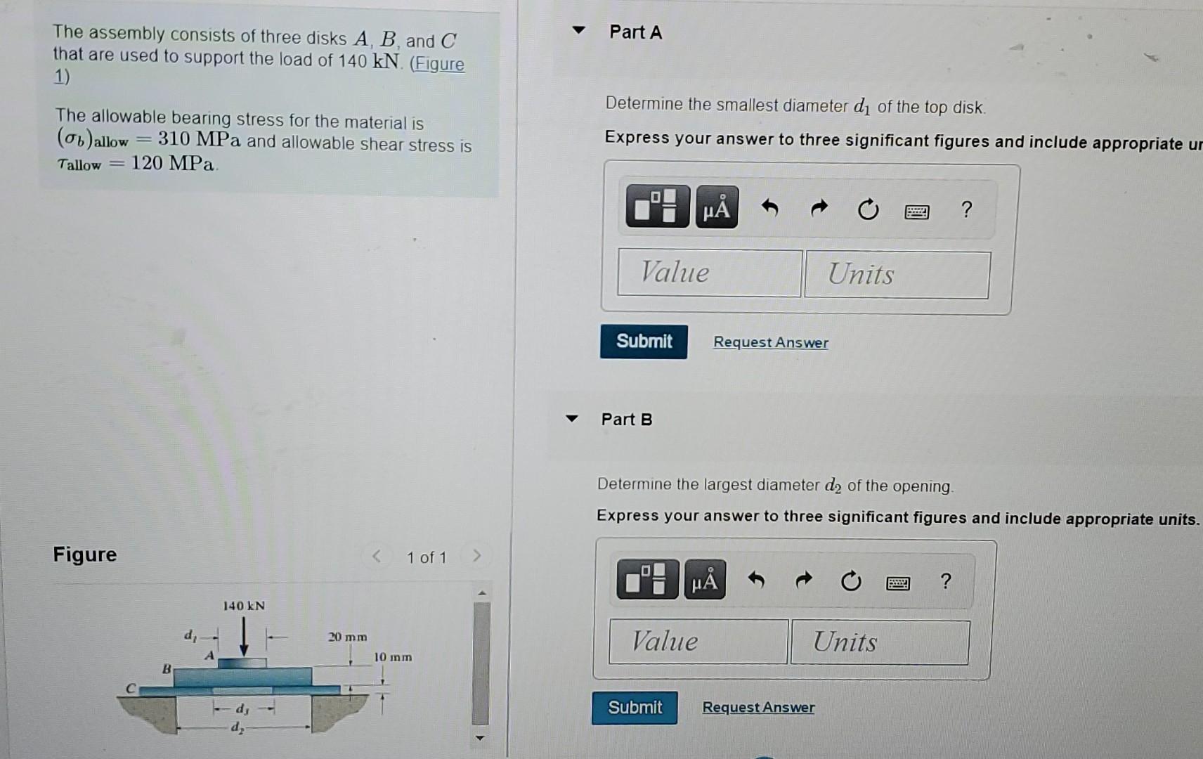 Solved Part A The assembly consists of three disks A, B, and | Chegg.com