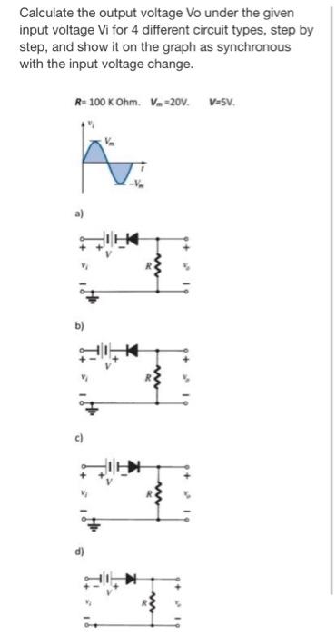 Solved Calculate the output voltage Vo under the given input | Chegg.com
