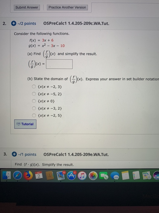 Solved Submit Answer Practice Another Version 2. + -/2 | Chegg.com