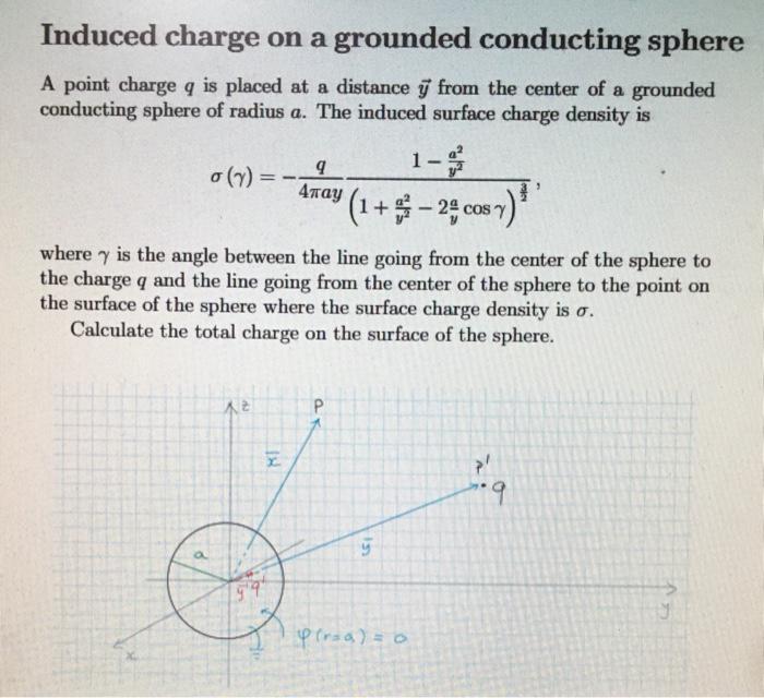 Solved Induced charge on a grounded conducting sphere A | Chegg.com