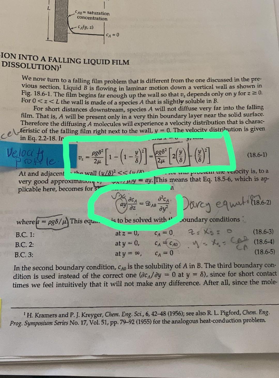 Solved vz∂z∂CA=PAB∂y2∂2CA…(1vz=2μμρgδ2[1−(1−δy)2]…−(2) → All | Chegg.com