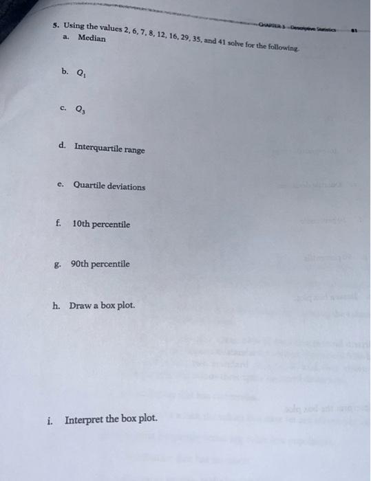 Solved 5. Using the values 2,6,7,8,12,16,29,35, and 41 solve | Chegg.com