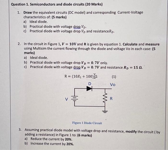 Solved 1. Draw the equivalent circuits (DC model) and | Chegg.com