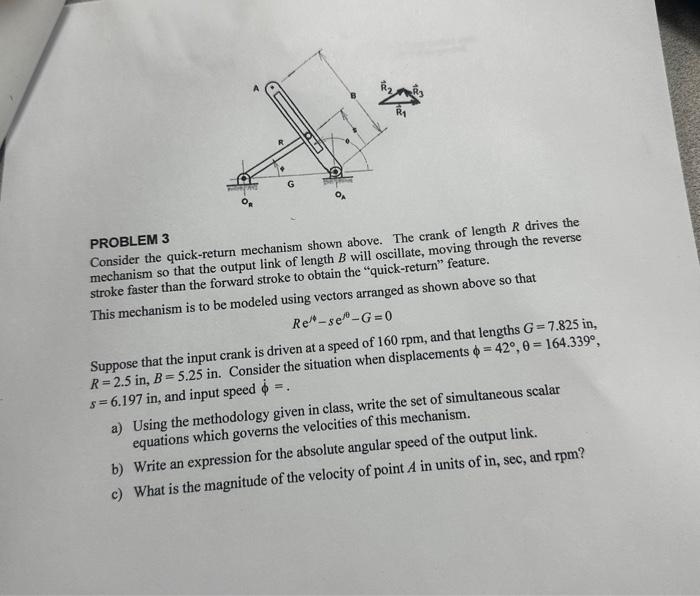 Solved Consider the quick-return mechanism shown above. The | Chegg.com