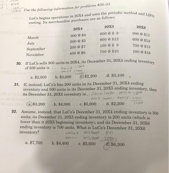 Solved 3700 28 20X6 79 790 Use the following information for | Chegg.com