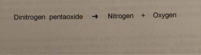 Solved Nitrogen + Dinitrogen pentaoxide Oxygen | Chegg.com