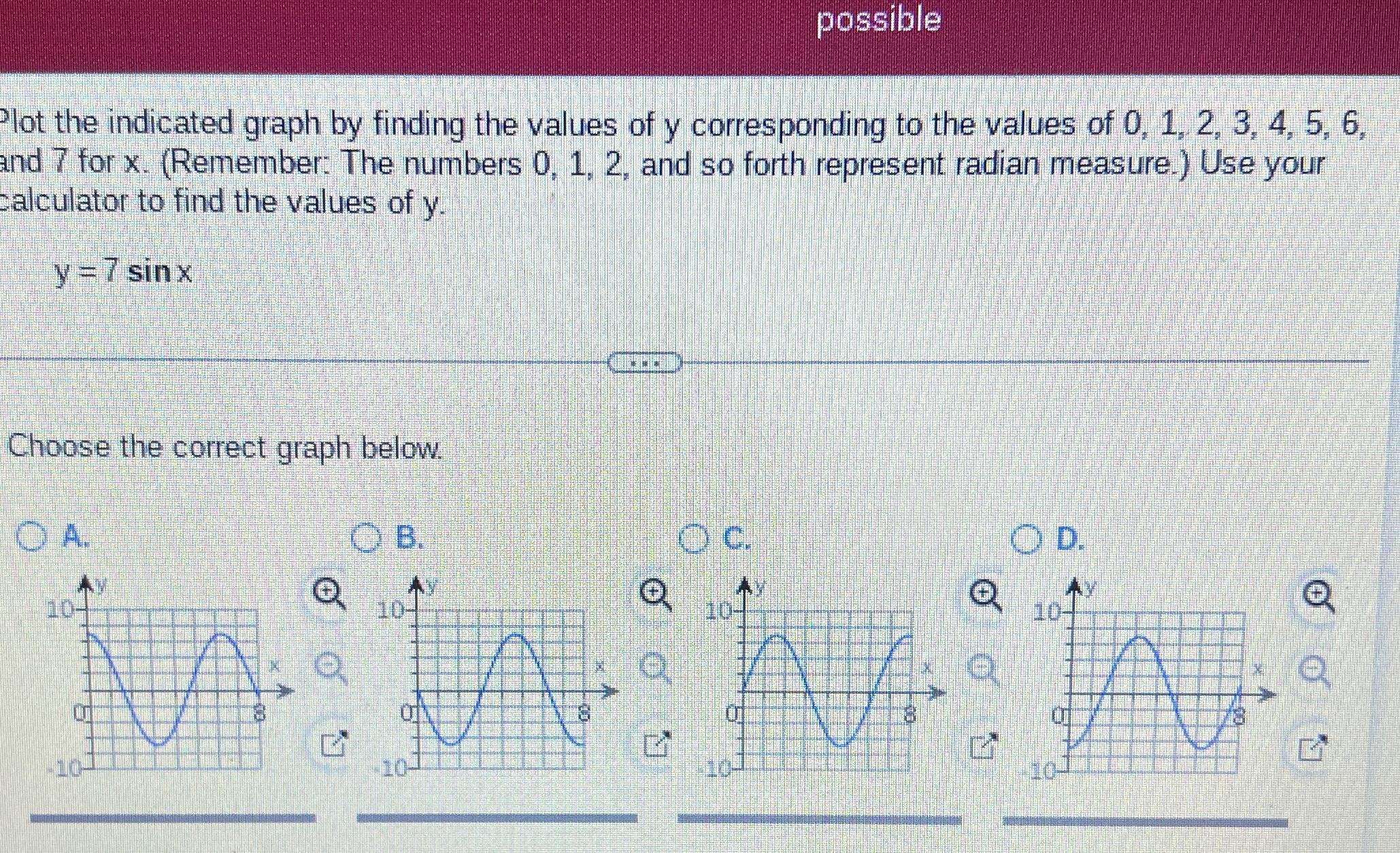 Solved possiblePot the indicated graph by finding the values | Chegg.com