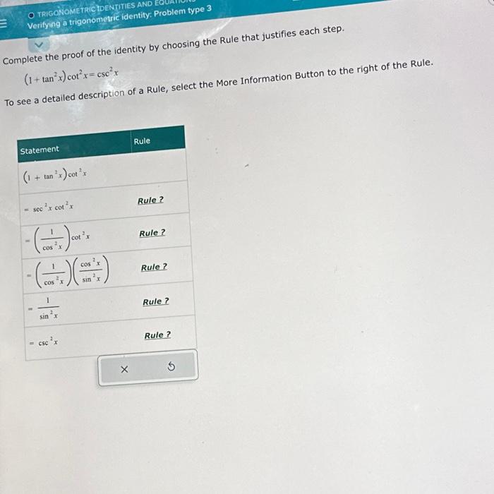 Solved Verifying a trigonometric identity: Complete the | Chegg.com