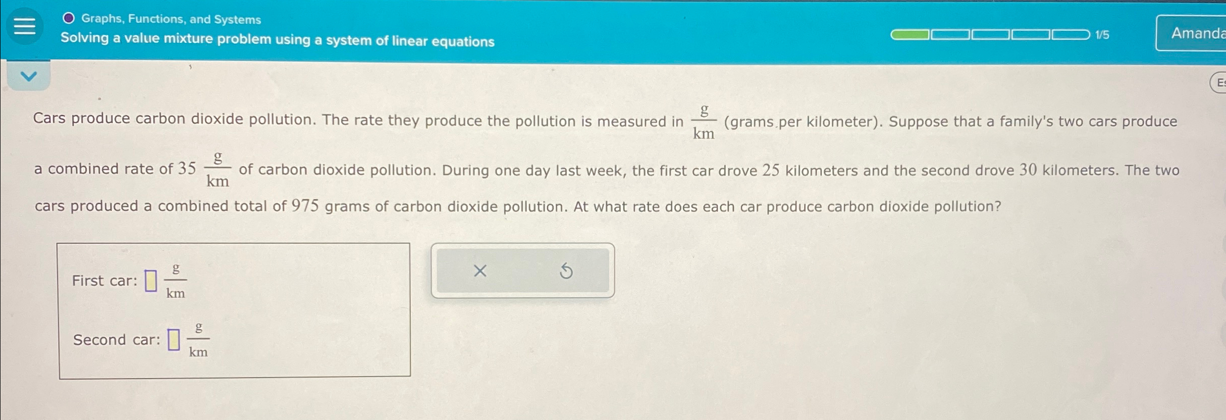 Solved Graphs Functions And Systemssolving A Value Mixture 4045