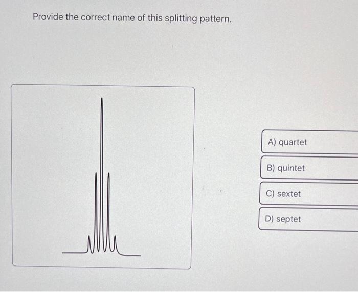 Solved Provide the correct name of this splitting pattern. | Chegg.com