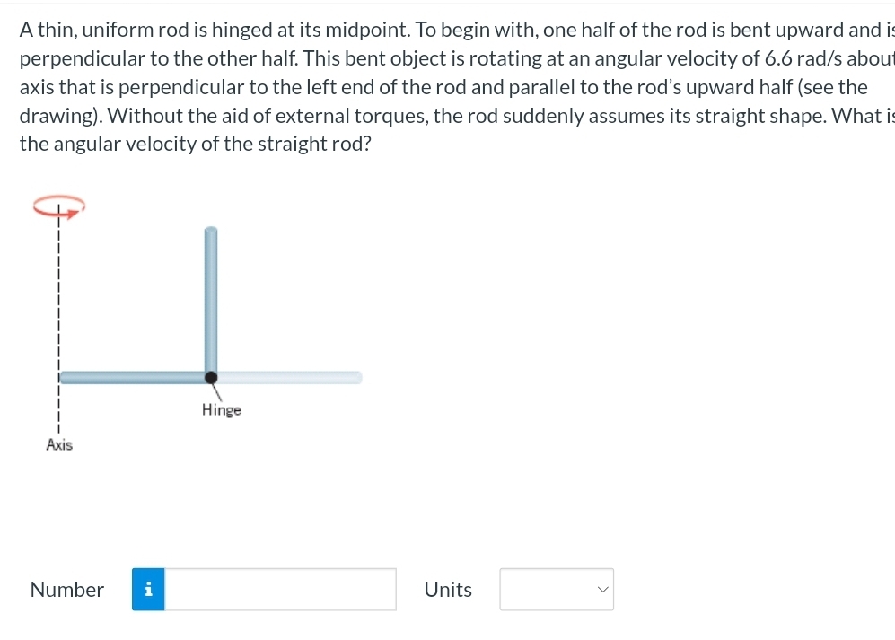 Solved A thin, uniform rod is hinged at its midpoint. To | Chegg.com