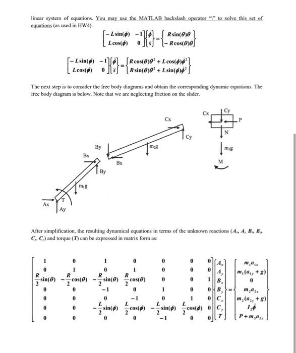 Solved linear system of equations. You may use the MATLAB | Chegg.com