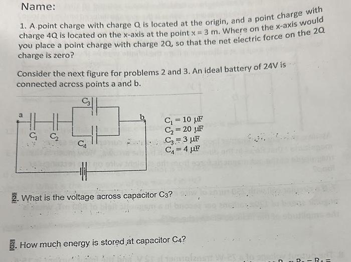 Solved Name: 1. A point charge with charge Q is located at | Chegg.com