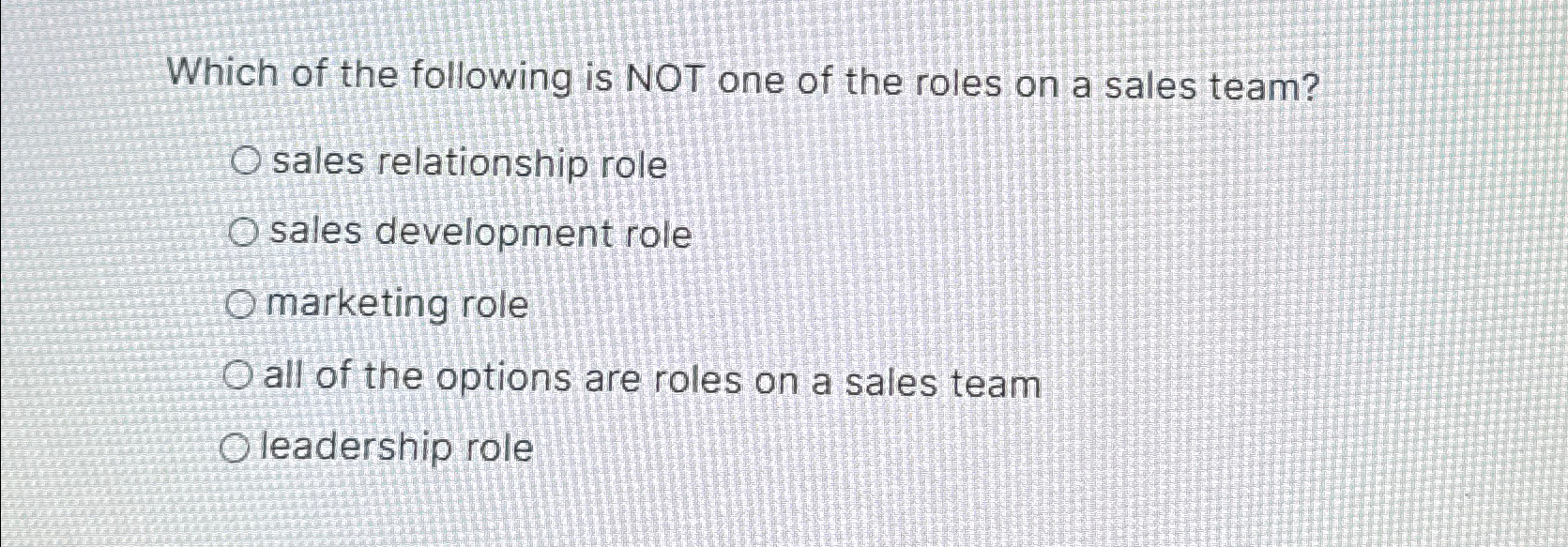 Solved Which of the following is NOT one of the roles on a | Chegg.com