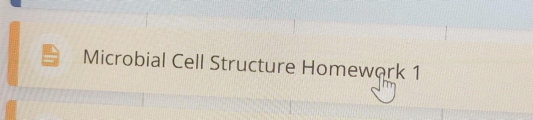 Solved E. Microbial Cell Structure Homewgrk 1 | Chegg.com