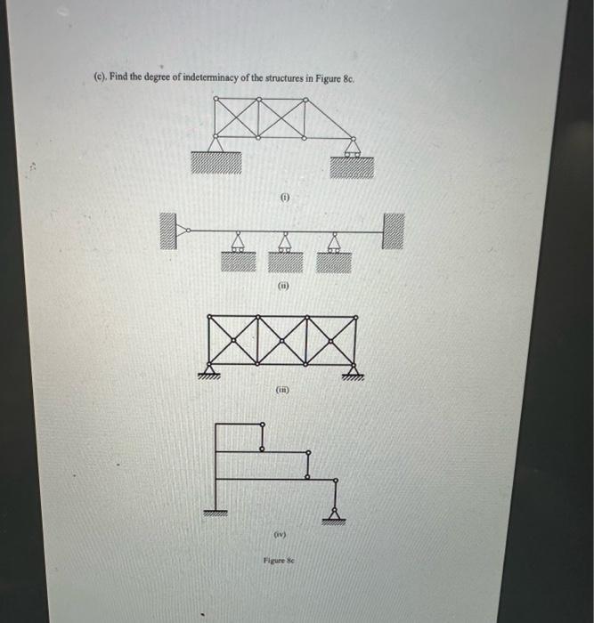 (c). Find the degree of indeterminacy of the | Chegg.com