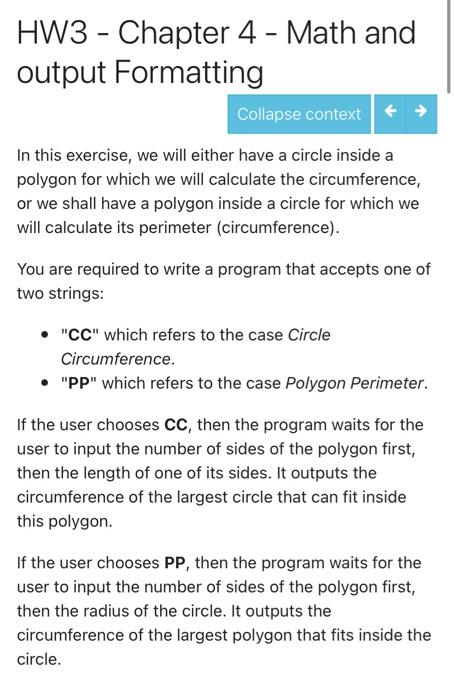 Solved HW3 - Chapter 4 - Math and output Formatting Collapse | Chegg.com