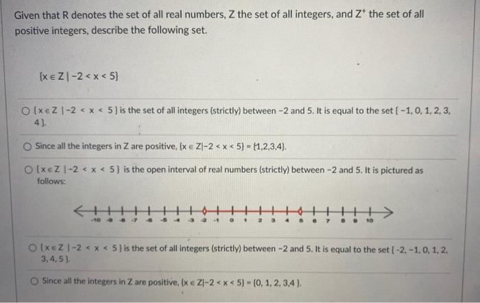 Solved Given that R denotes the set of all real numbers, Z | Chegg.com